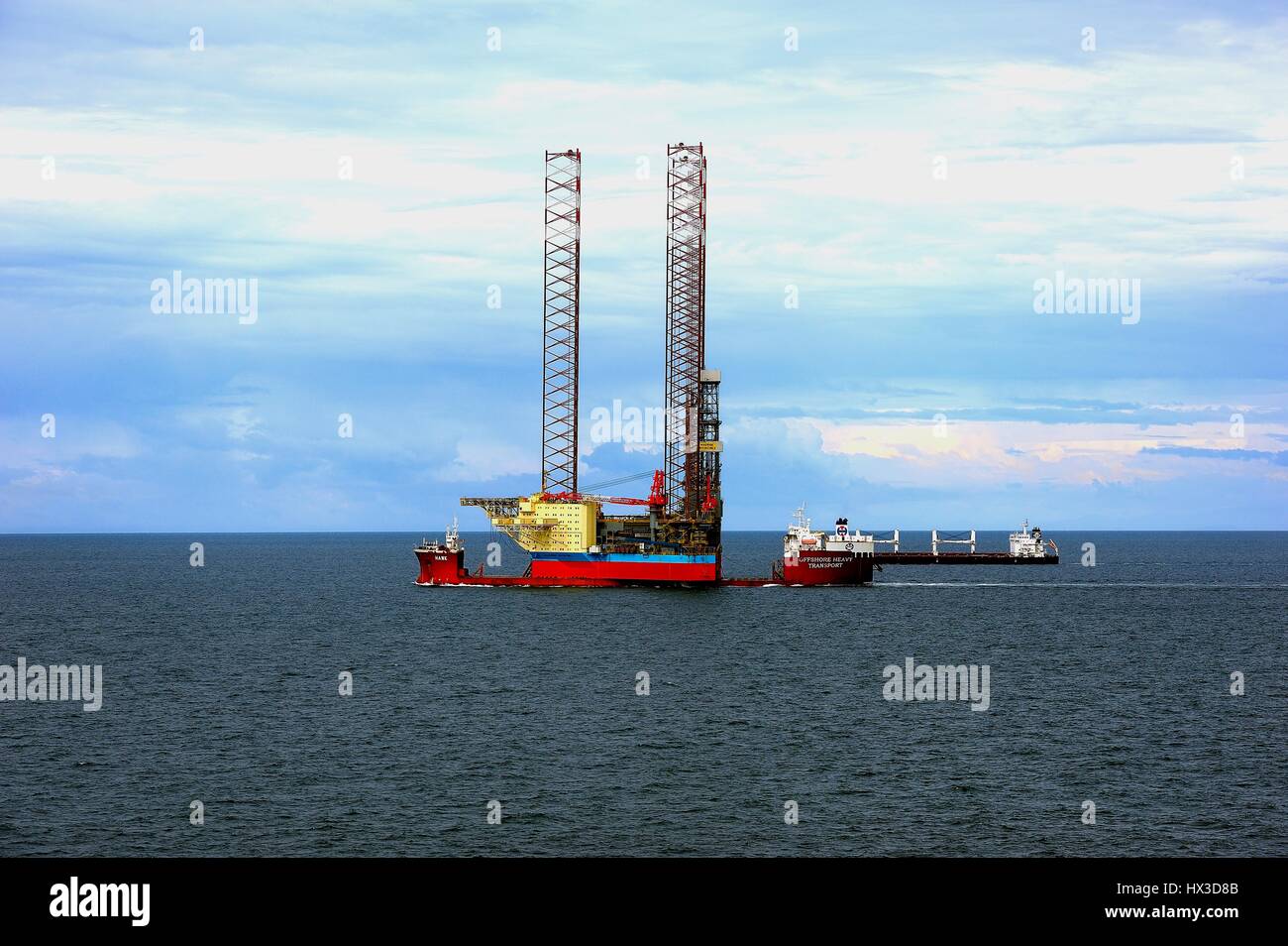 Hawk moving the worlds larget drilling rig the Maersk Invincible Stock ...