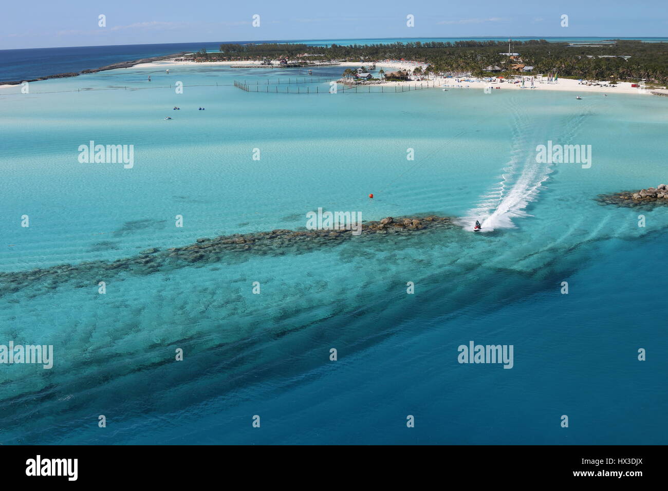 Jet skiing in the crystal clear waters of the Bahamas at Disney's ...