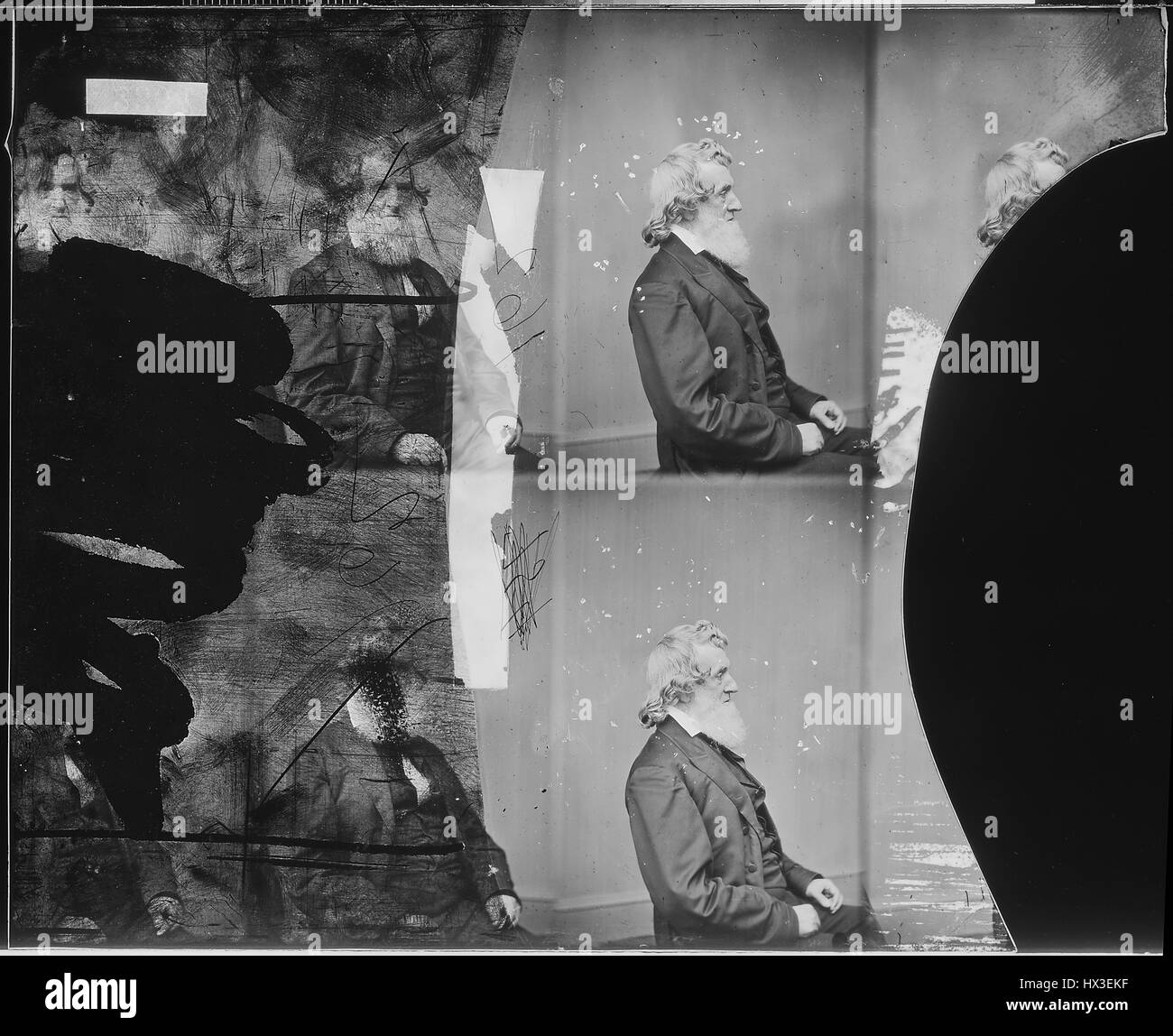 Portrait in profile half Black and White Stock Photos & Images - Alamy