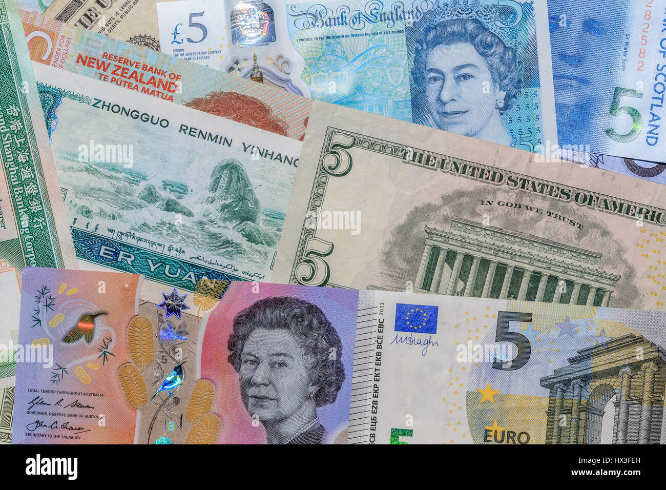 Foreign Currency banknotes Stock Photo - Alamy