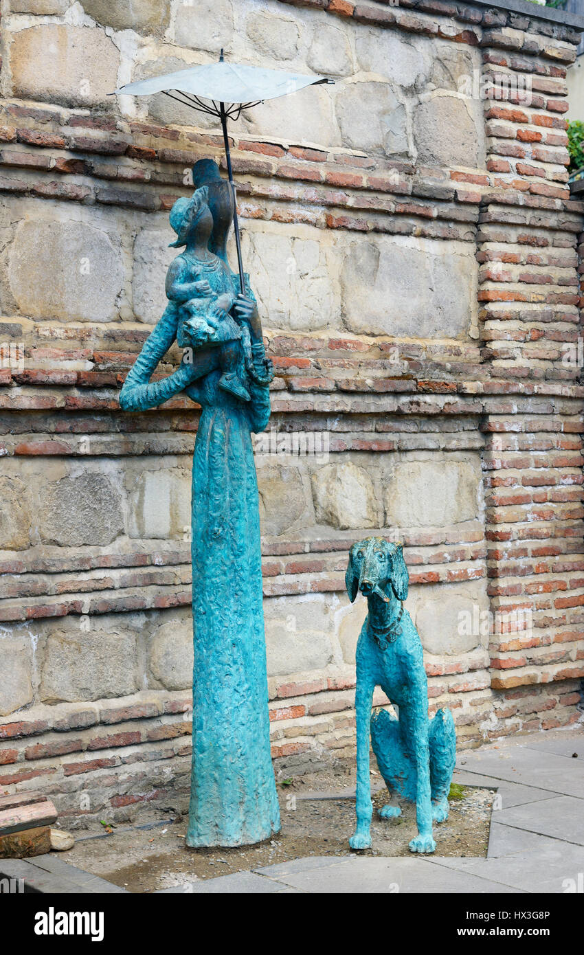 Signagi, Georgia - Sent 17, 2016: Statue of woman in Signagi or ...