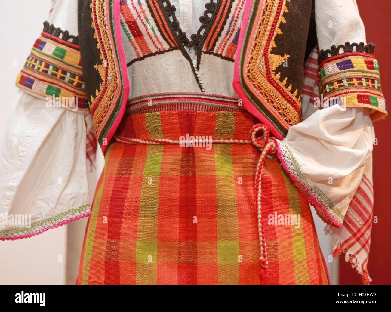 Authentic folk-style details of costumes from Bulgaria Stock Photo - Alamy
