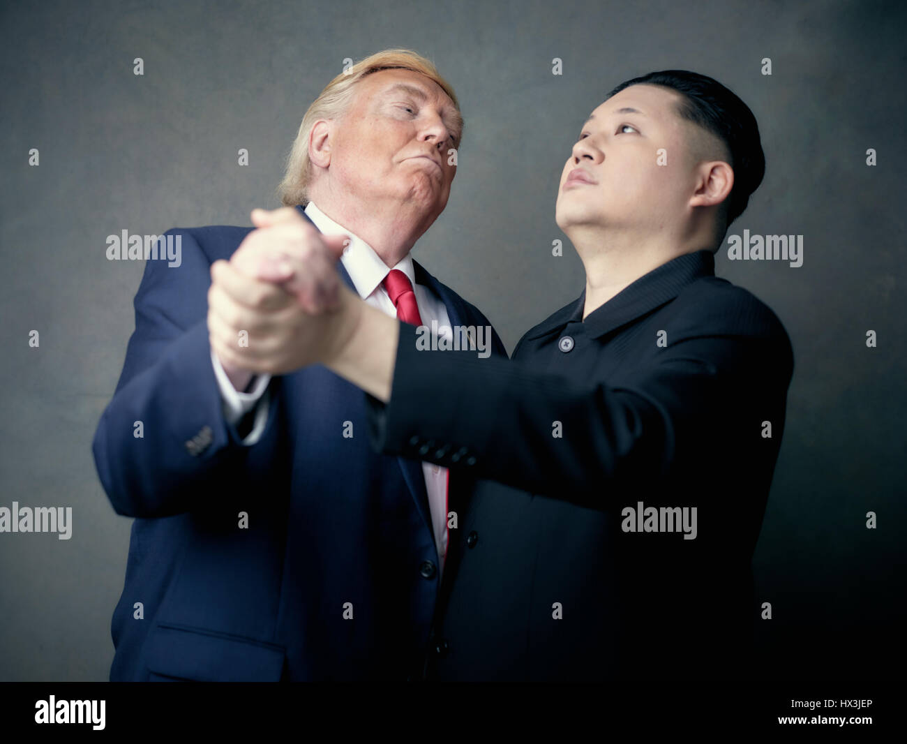 President Donald Trump lookalike and Supreme Leader of North Korea Kim ...