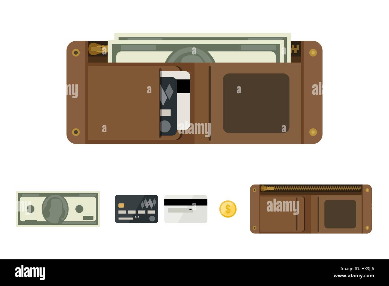 Payment wallet money color Stock Vector Images - Alamy