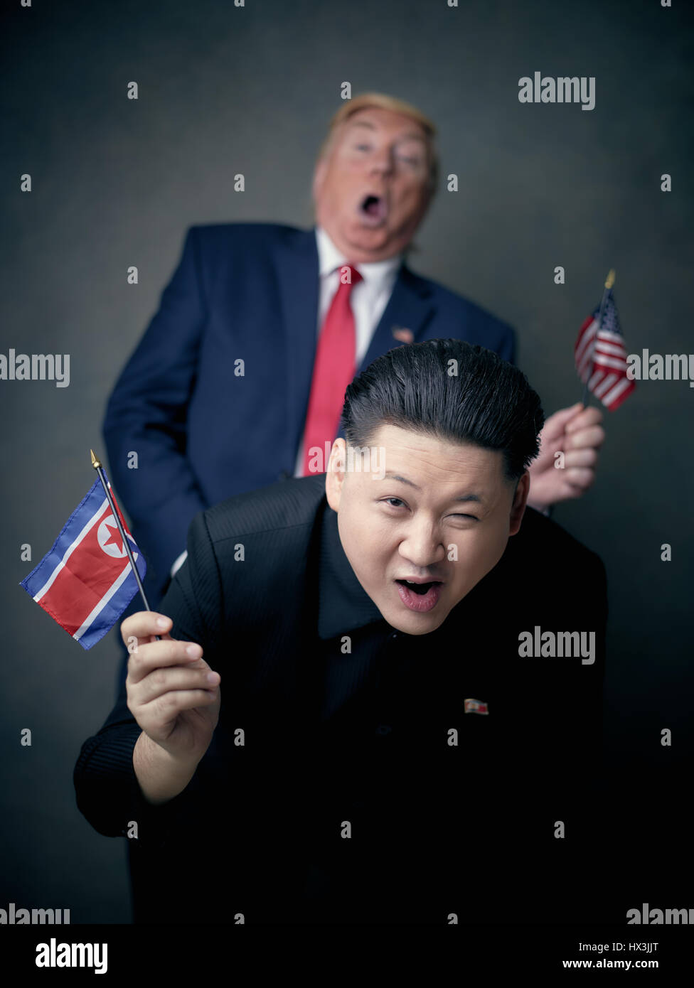 President Donald Trump lookalike and Supreme Leader of North Korea Kim ...