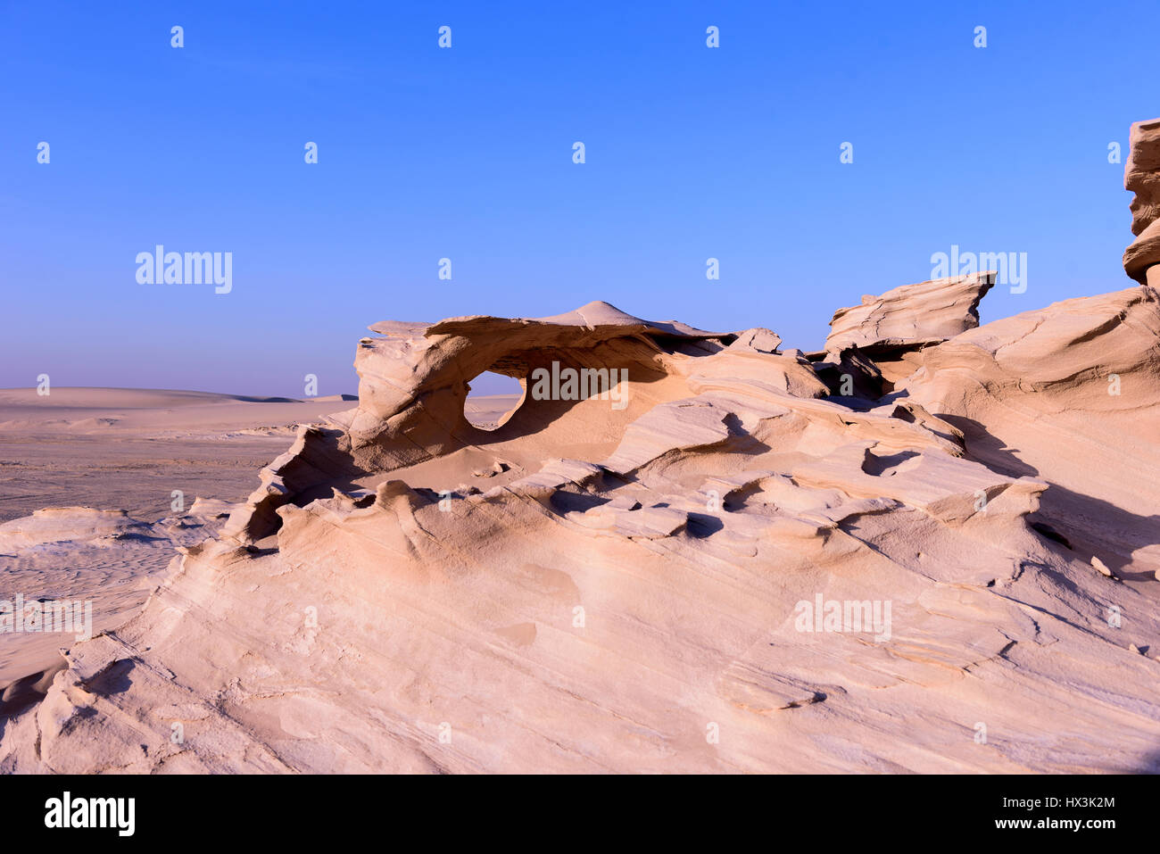 Beautiful Fossil Rock formation in Abu Dhabi Desert Stock Photo - Alamy