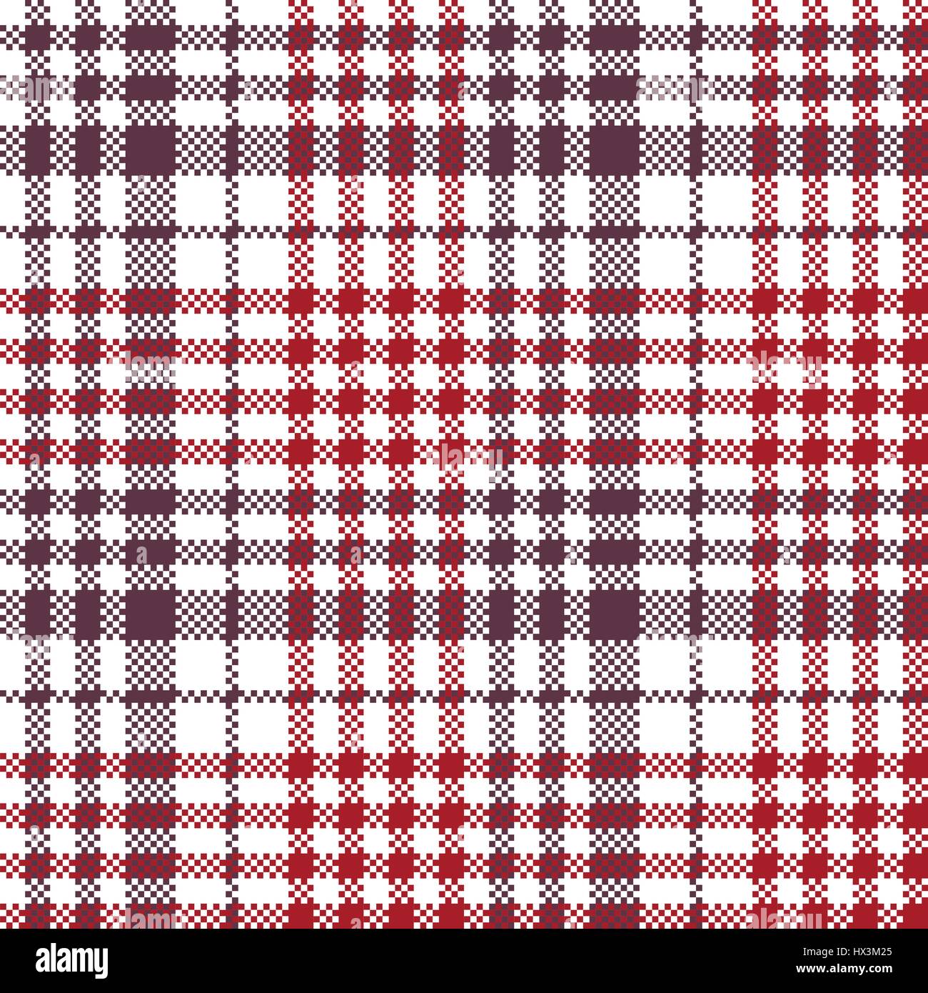 Pixel fabric texture check plaid tablecloth seamless pattern. Vector ...