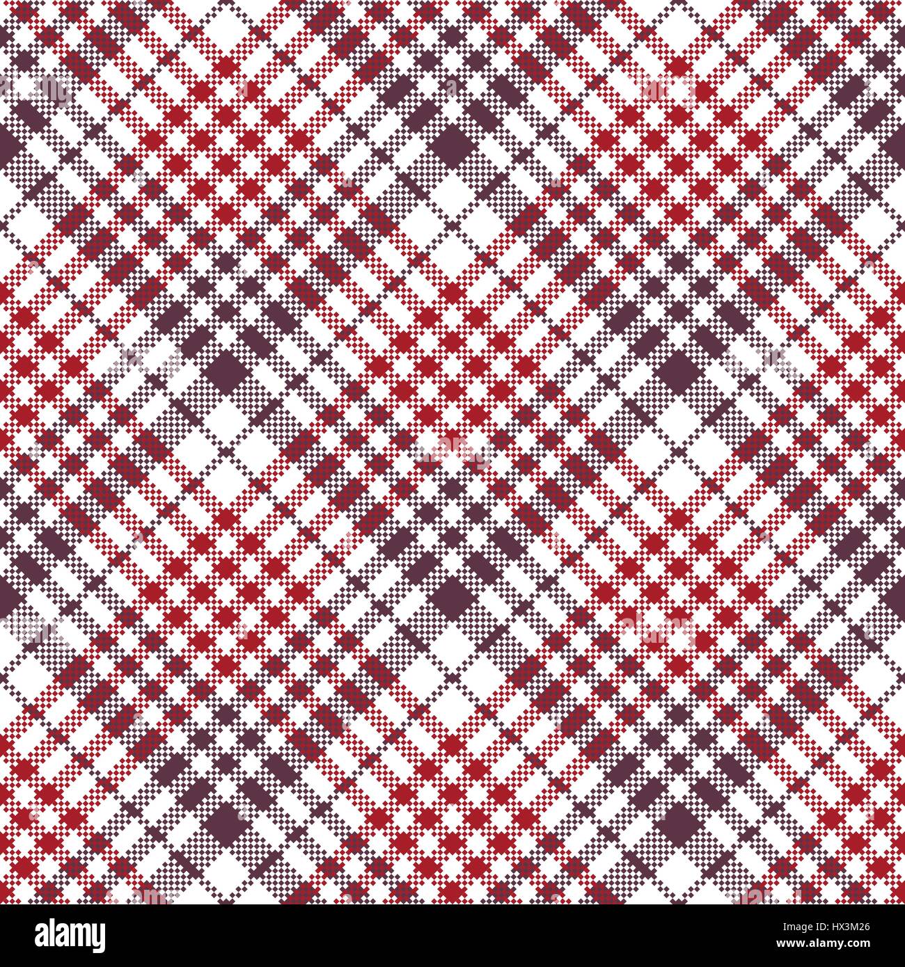 Pixel fabric texture check plaid tablecloth seamless pattern. Vector ...