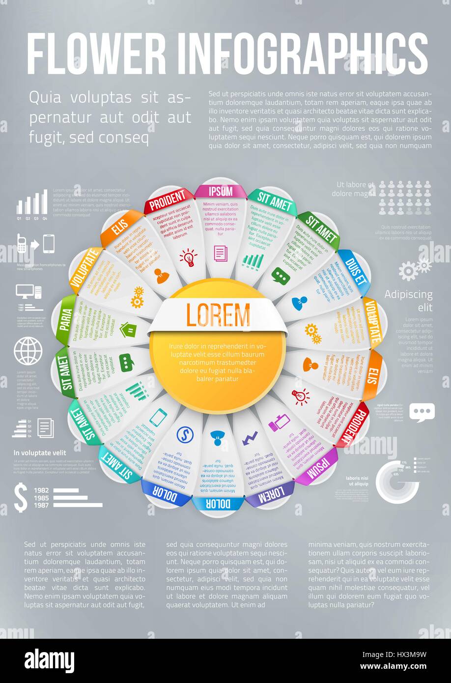 Flower style infographic chart options menu Stock Vector Image & Art ...
