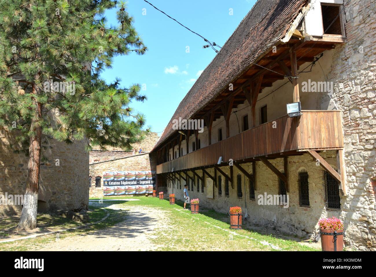 Old medieval fortress of the city Fagaras, Transylvania, Romania Stock ...