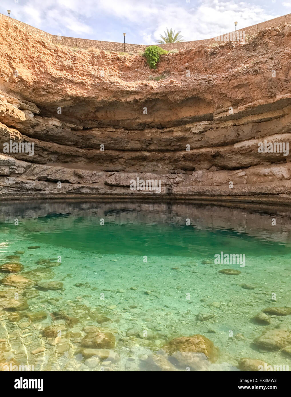 Bimmah sink hole, a water-filled depression in the limestone of eastern ...