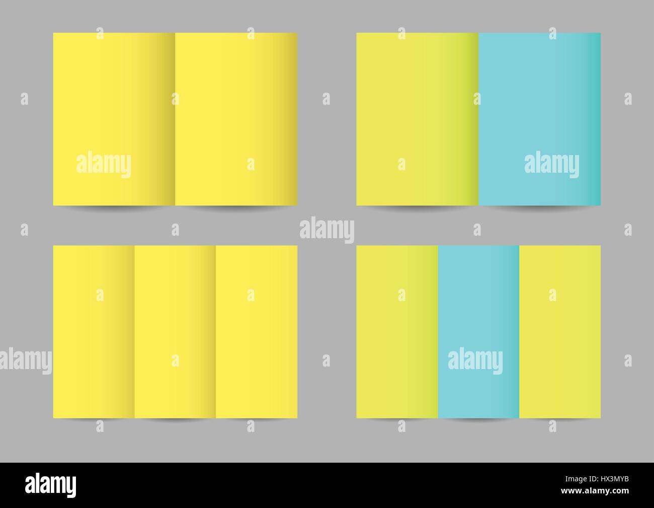 Vector paper leaflets in bright yellow and blue colors Stock Vector ...