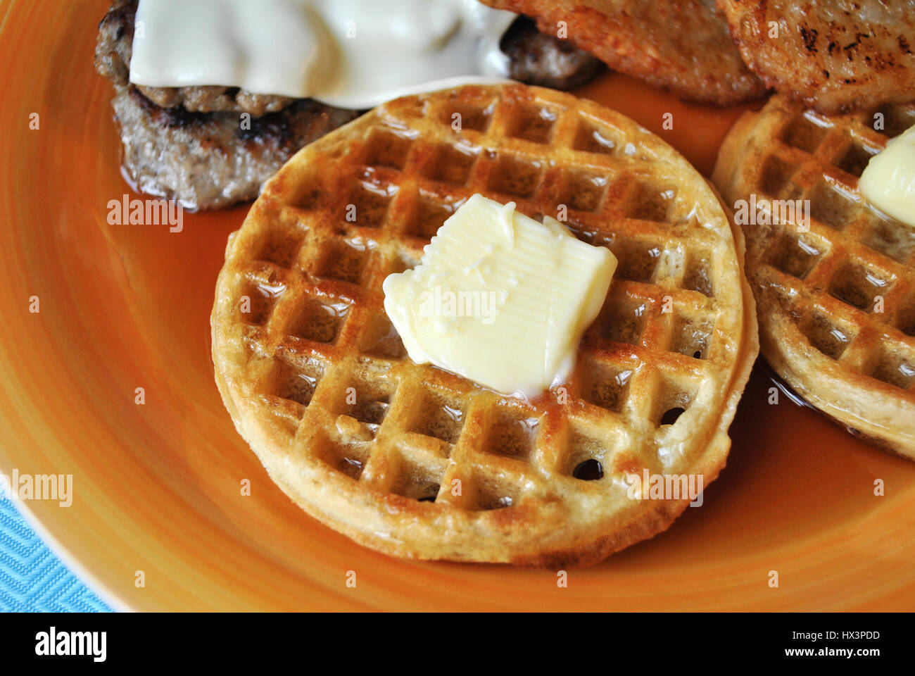 Waffles for breakfast hi-res stock photography and images - Alamy