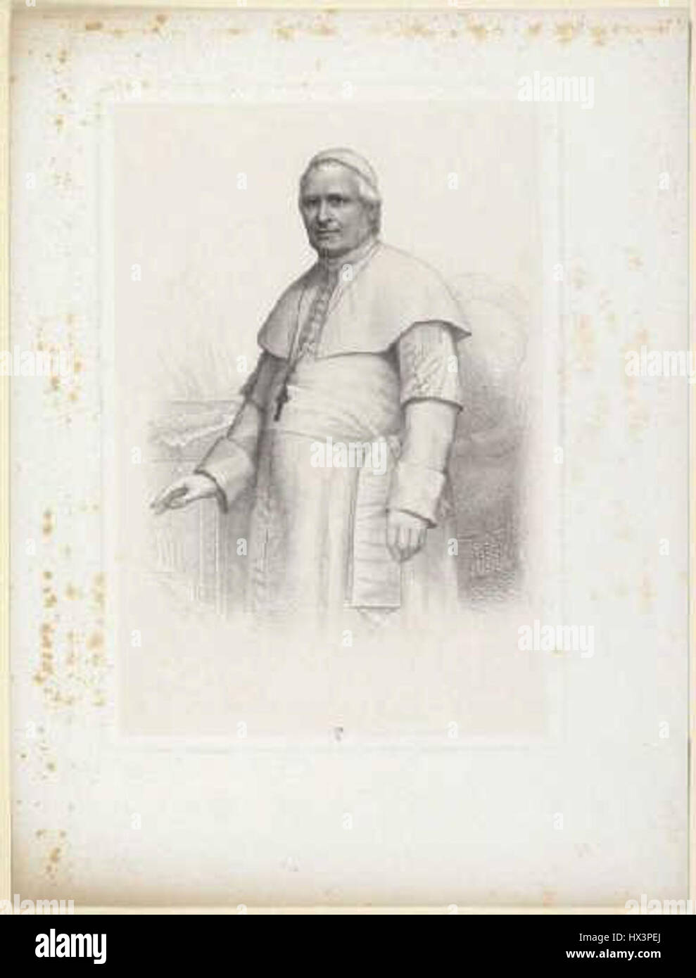 Pope Pius IX, the longest-reigning pope in history, is depicted in ...
