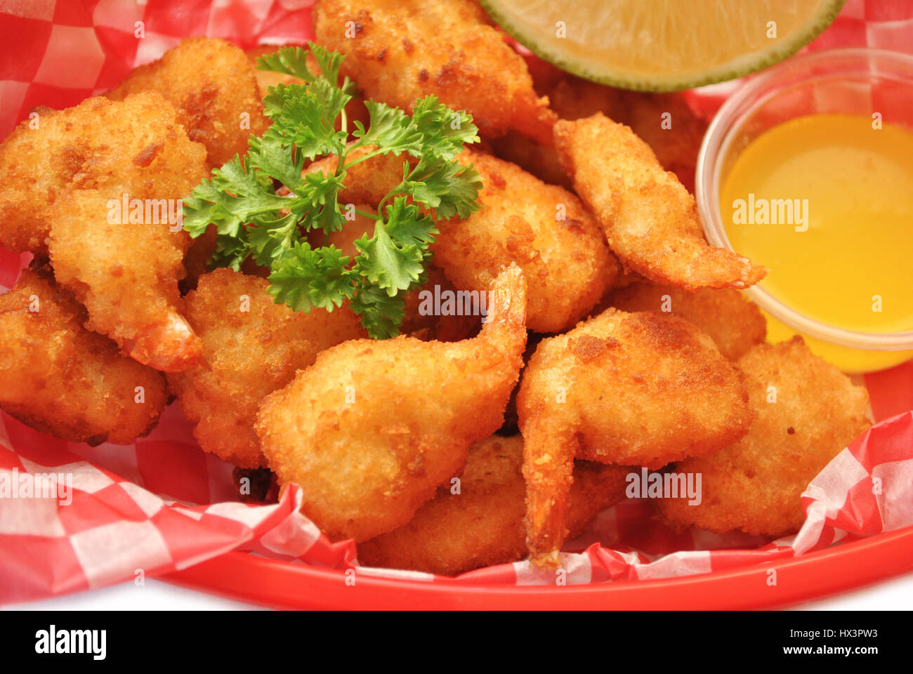 Deep Fried Shrimp in a Take Out Container Stock Photo - Alamy