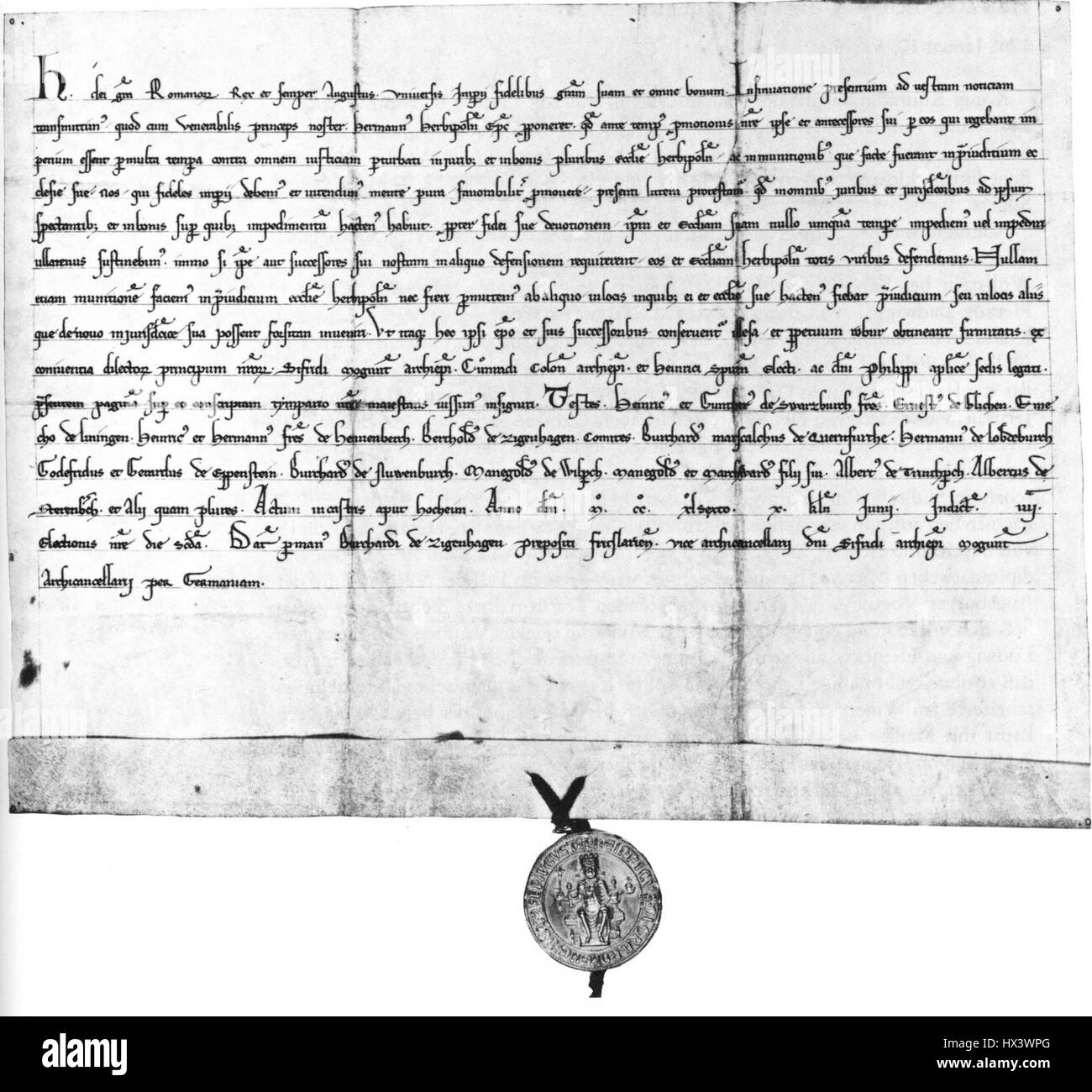 Henry Raspe, Landgrave of Thuringia, charter Stock Photo - Alamy