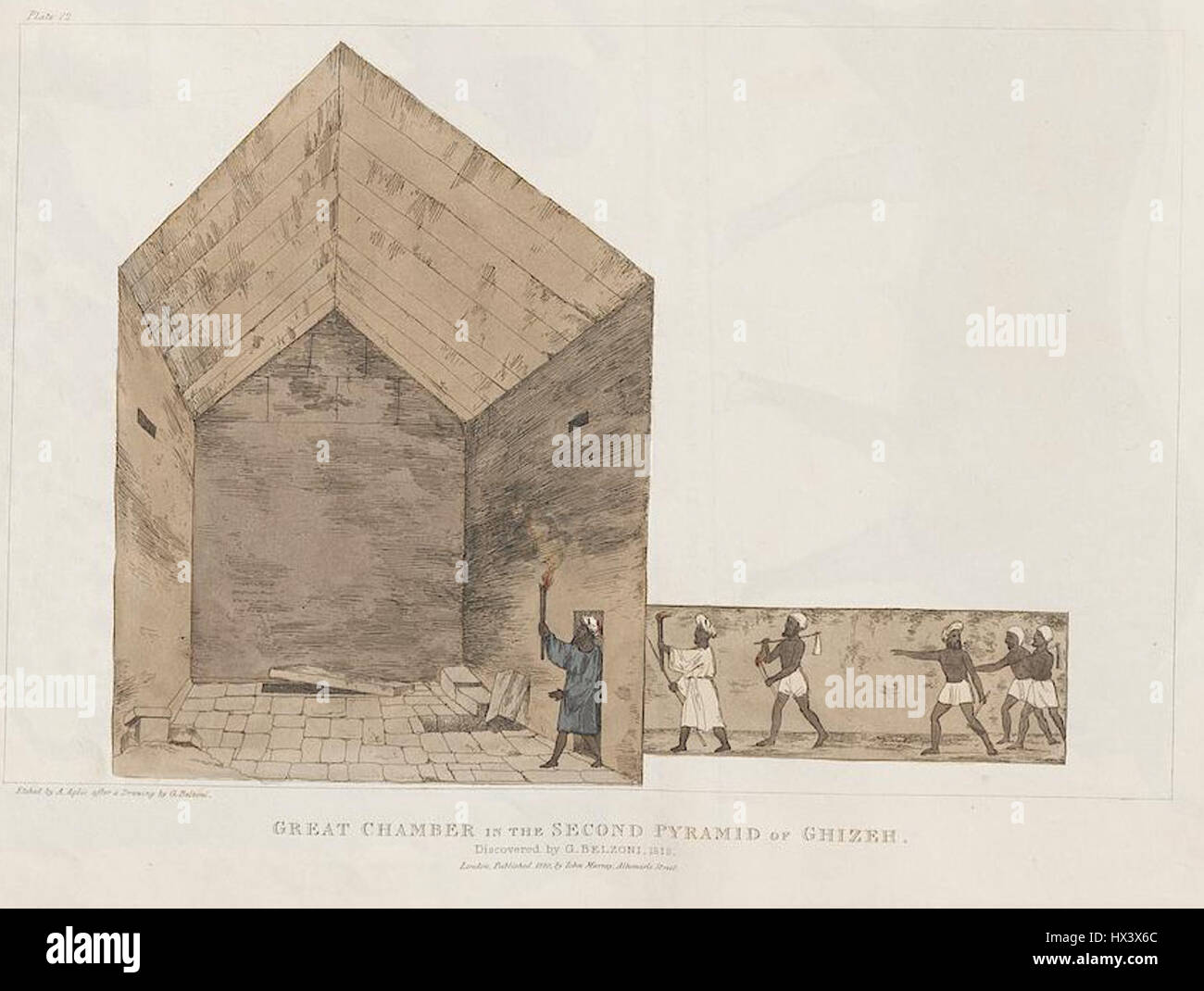 Great Chamber in the second pyramid of Gizeh Stock Photo - Alamy