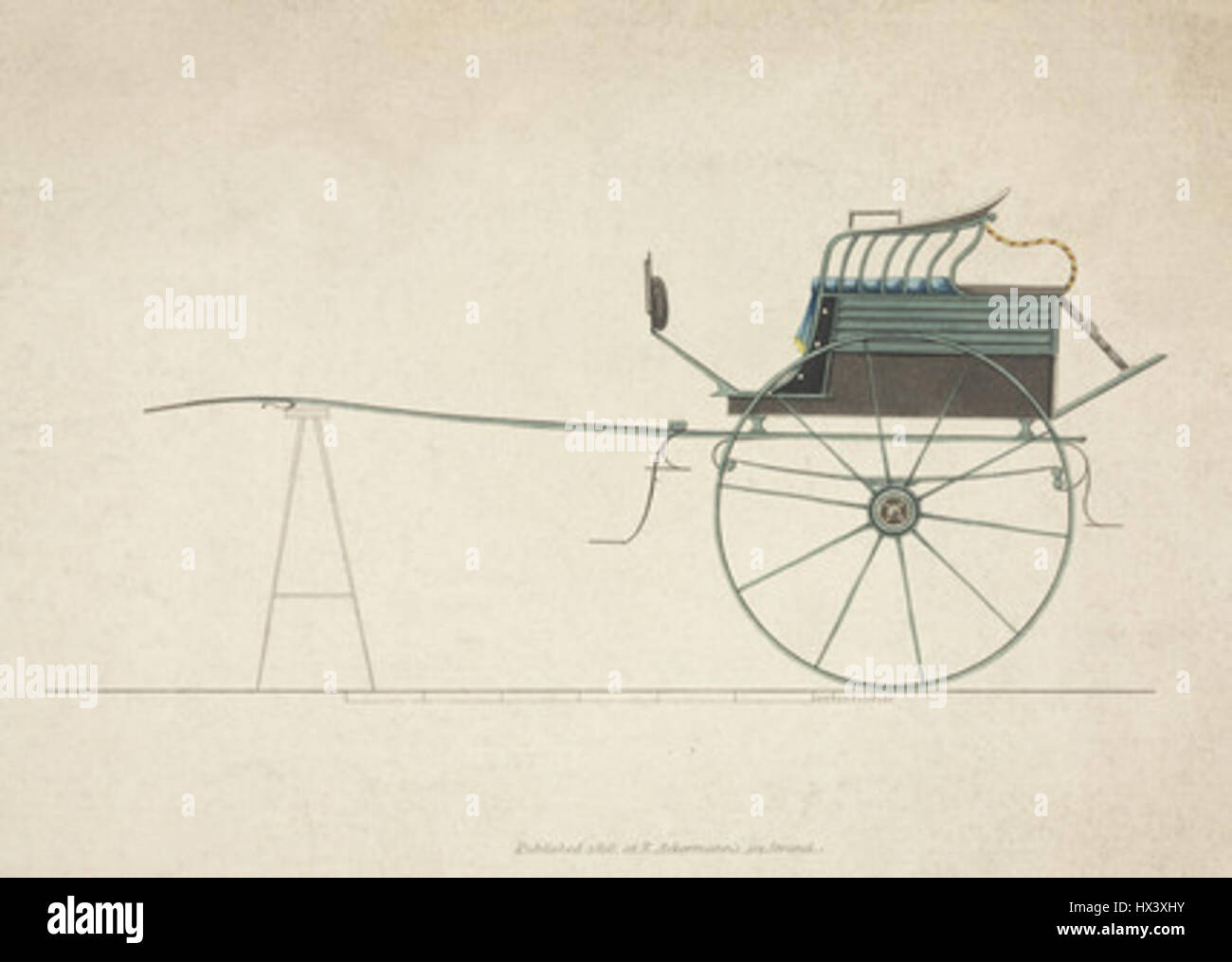 Two wheeled cart drawing hi-res stock photography and images - Alamy