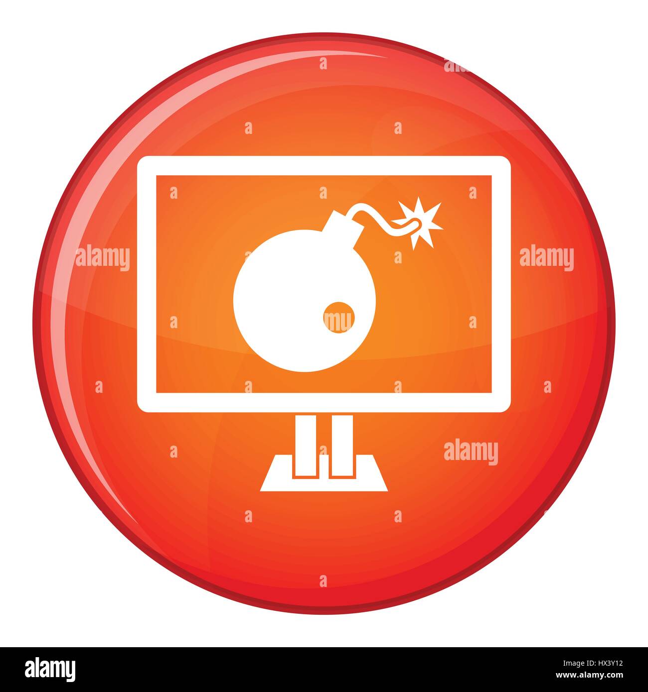 Bomb on computer monitor icon, flat style Stock Vector Image & Art - Alamy