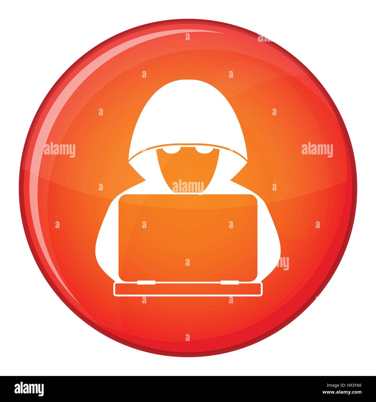 Computer hacker with laptop icon, flat style Stock Vector Image & Art ...