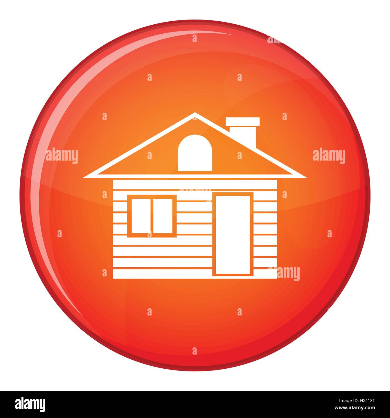 Wooden log house icon, flat style Stock Vector Image & Art - Alamy