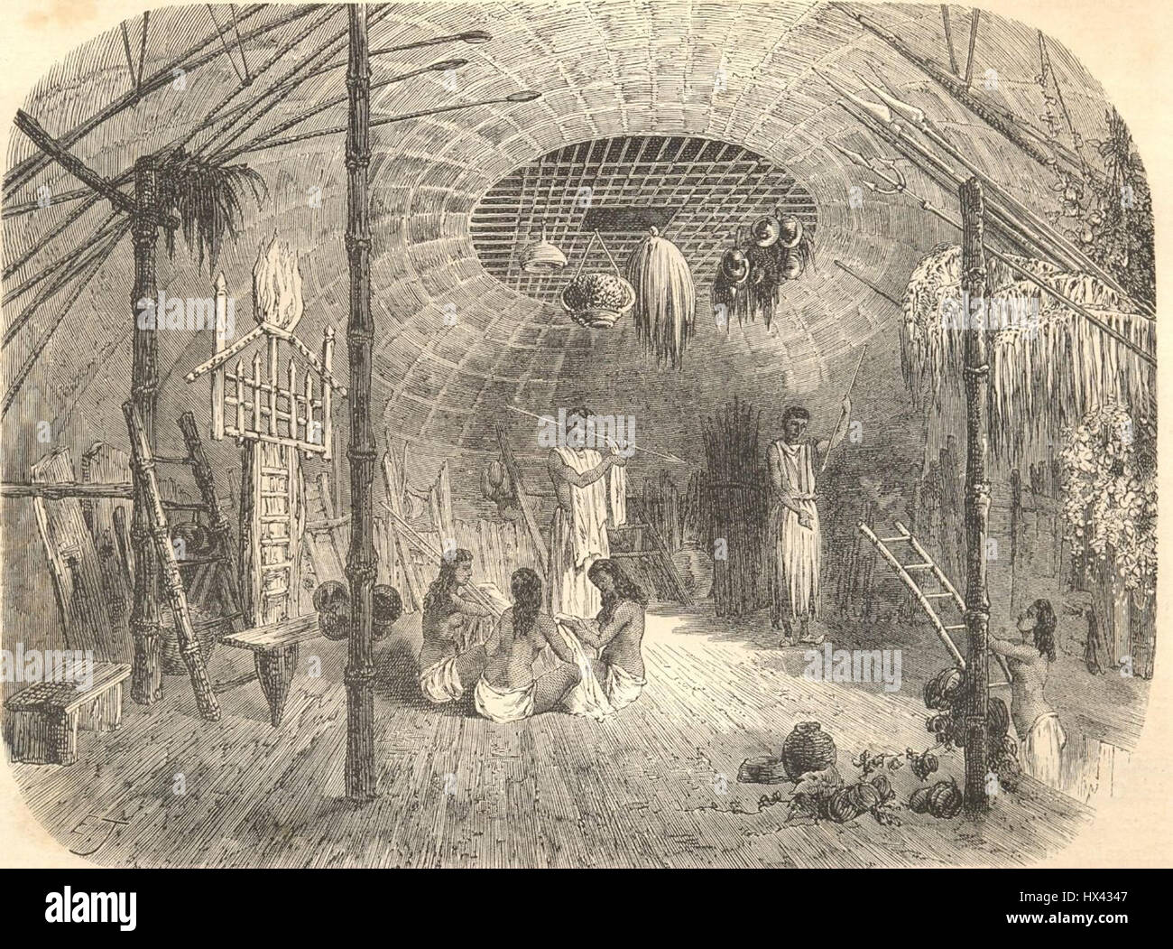 Interior of a hut in Car Nicobar Stock Photo - Alamy