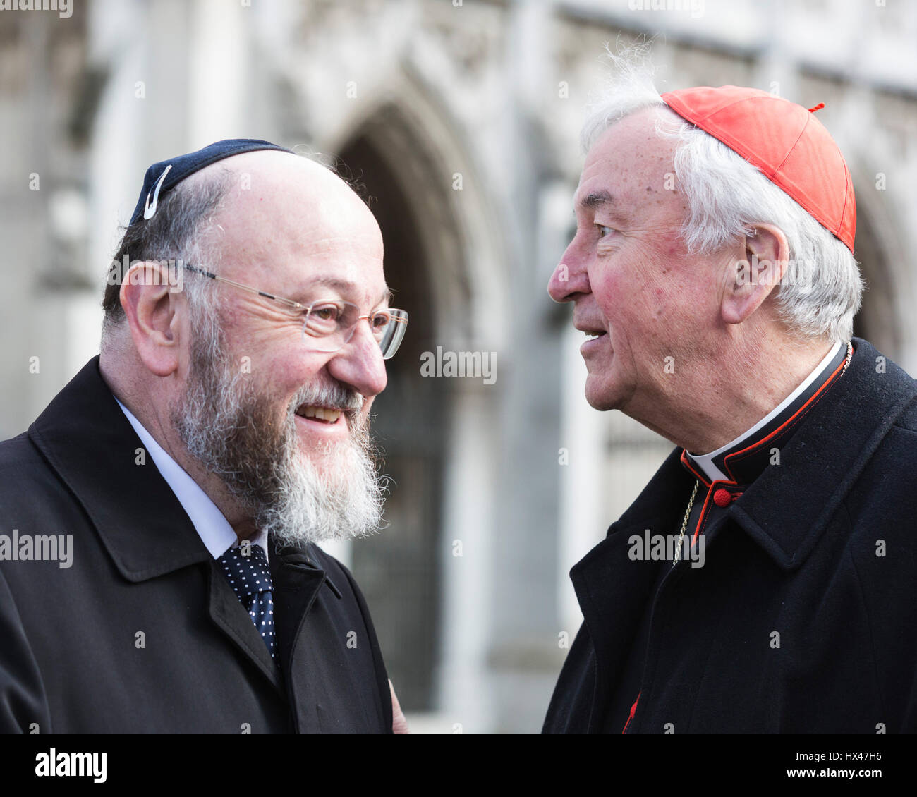 London, UK. 24th Mar, 2017. Pictured L-R: Chief Rabbi Ephraim Mirvis in ...