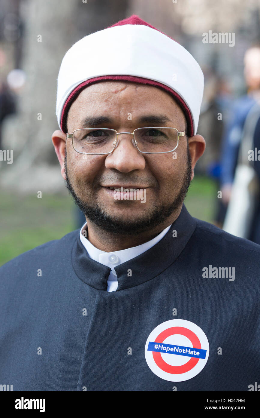 London, UK. 24th Mar, 2017. Sheikh Khalifa Ezzat. Jewish, Christian and ...