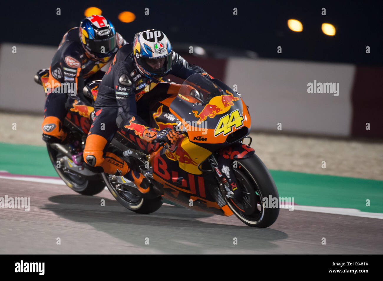 Losdail International Circuit, Qatar. 24th Mar, 2017. The KTM GP bikes ...