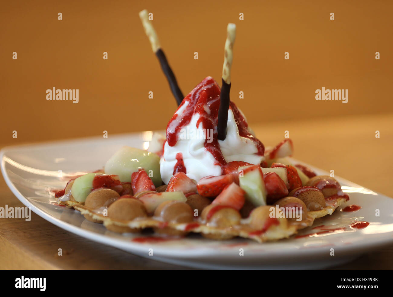 Cologne, Germany. 21st Mar, 2017. An Egg Waffles ice cream by 'Romeo ...