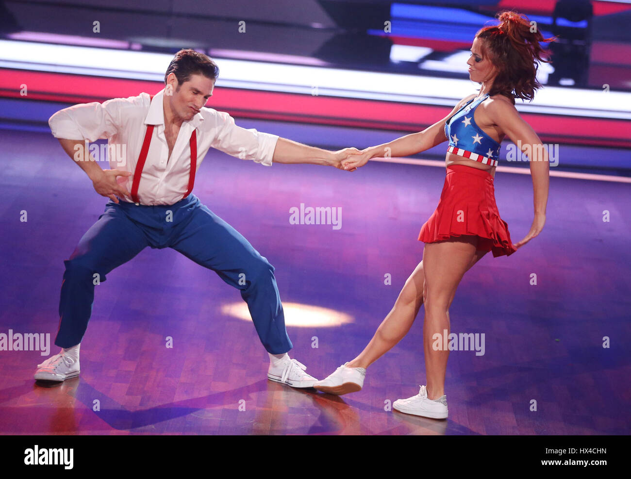 Cologne, Germany. 24th Mar, 2017. The singer Vanessa Mai and the ...