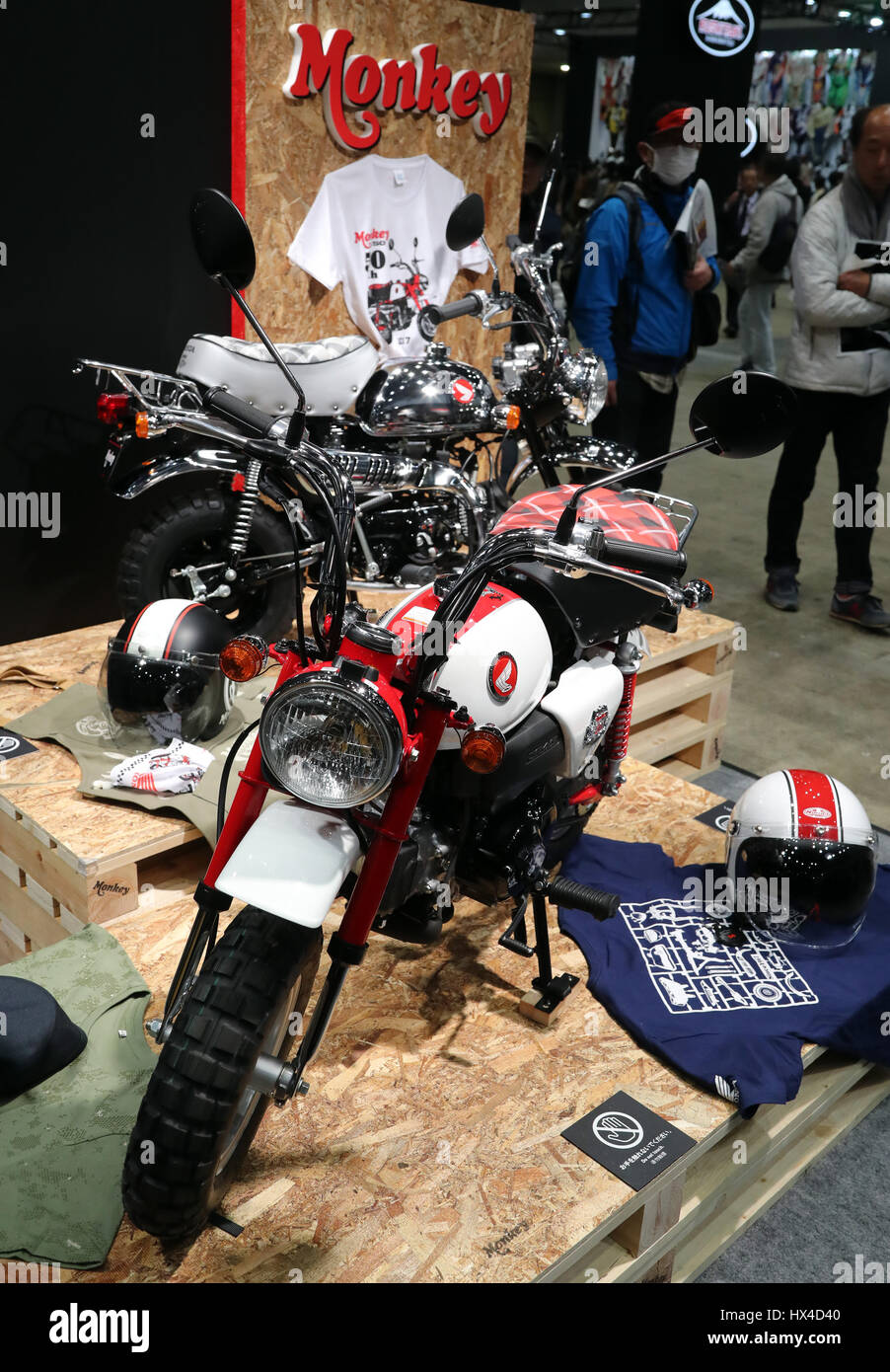 Tokyo, Japan. 25th Mar, 2017. Honda Motor's Monkey is displayed at the ...