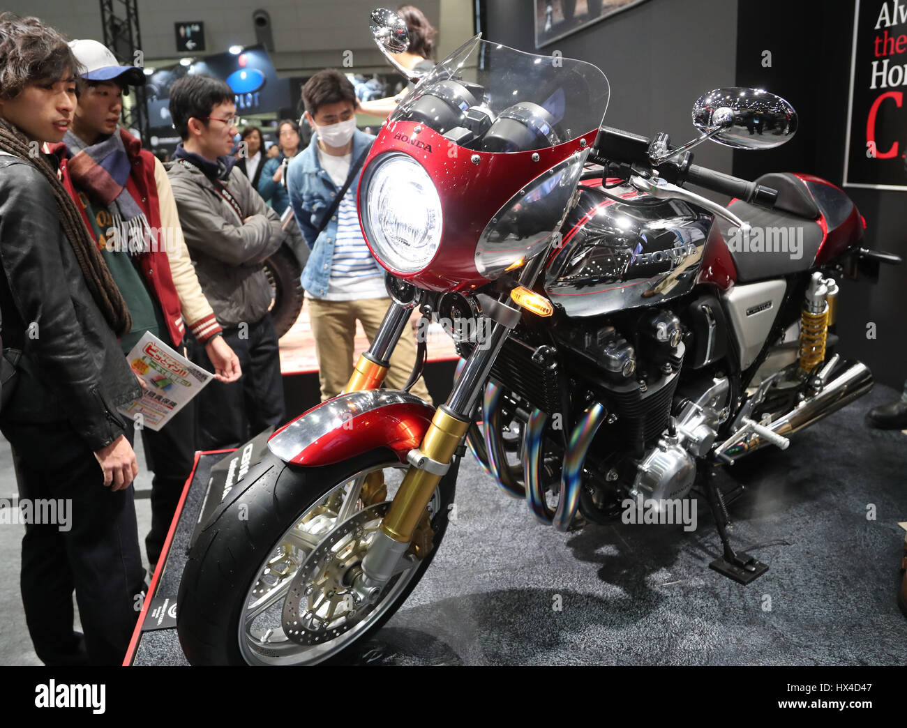 Tokyo, Japan. 25th Mar, 2017. Honda Motor's CB1100RS is displayed at ...