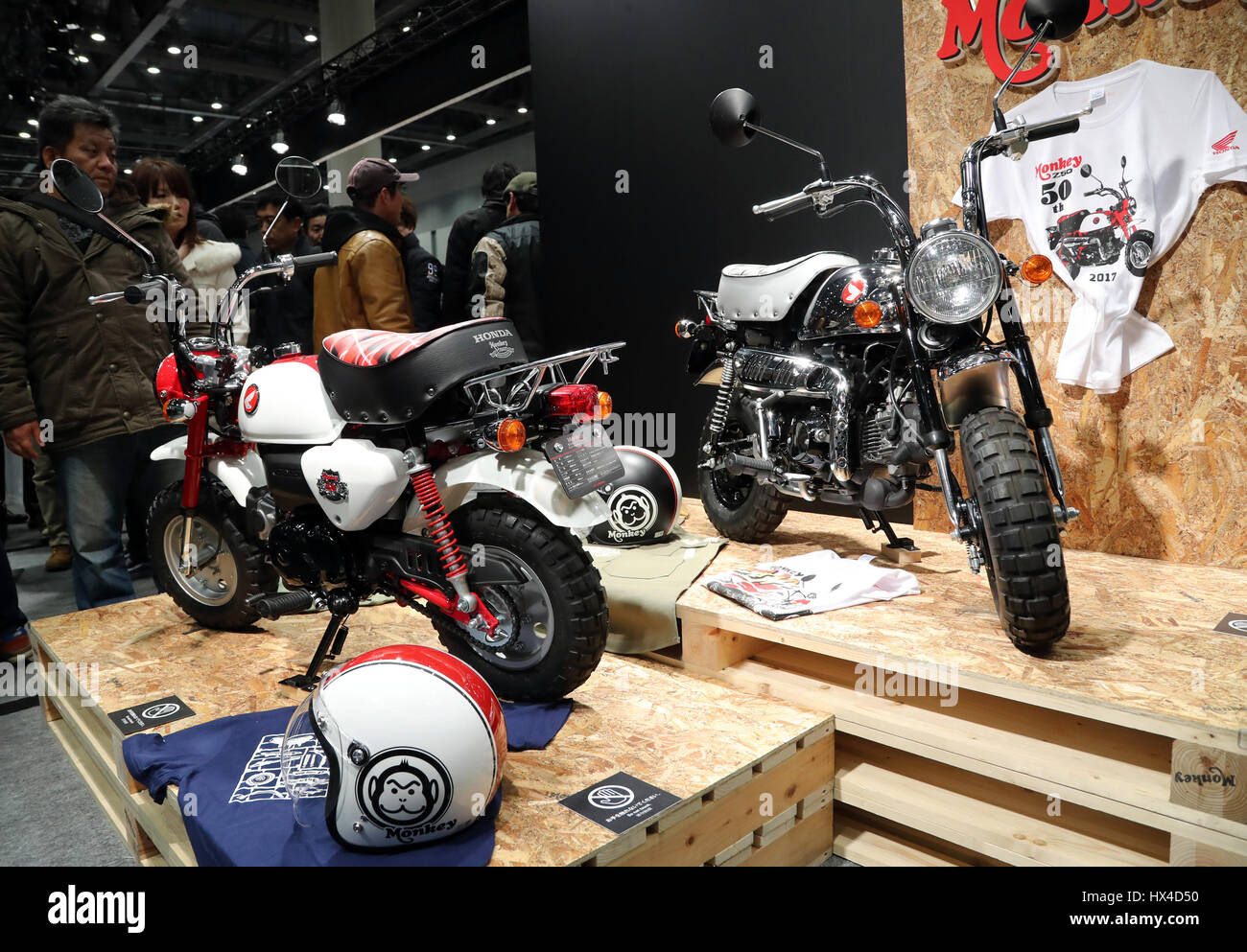 Tokyo, Japan. 25th Mar, 2017. Honda Motor's Monkey is displayed at the ...