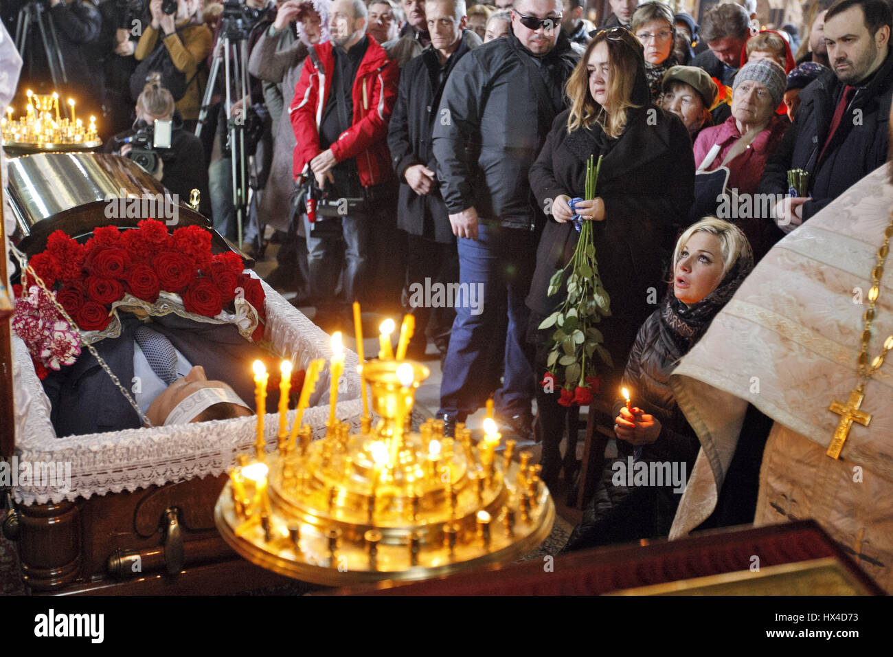 Kiev, Ukraine. 25th Mar, 2017. MARIA MAKSAKOVA (R), a wife of DENIS ...