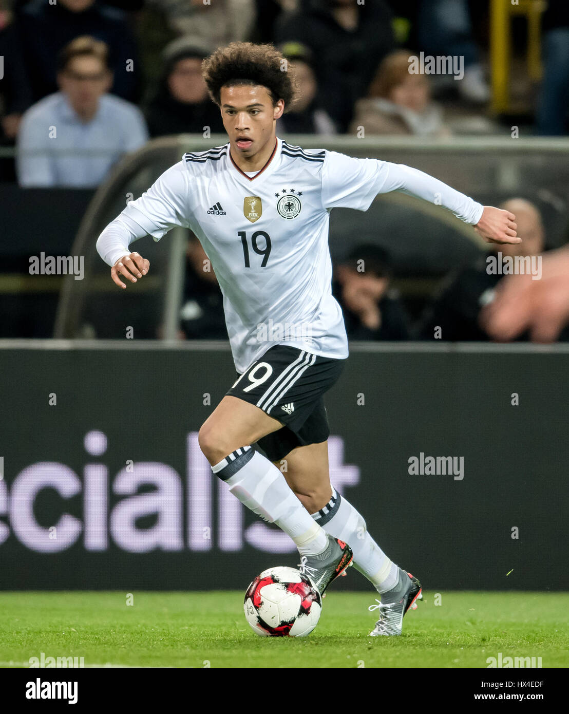 Dortmund, Germany. 22nd Mar, 2017. Germany's Leroy Sane plays the ball ...