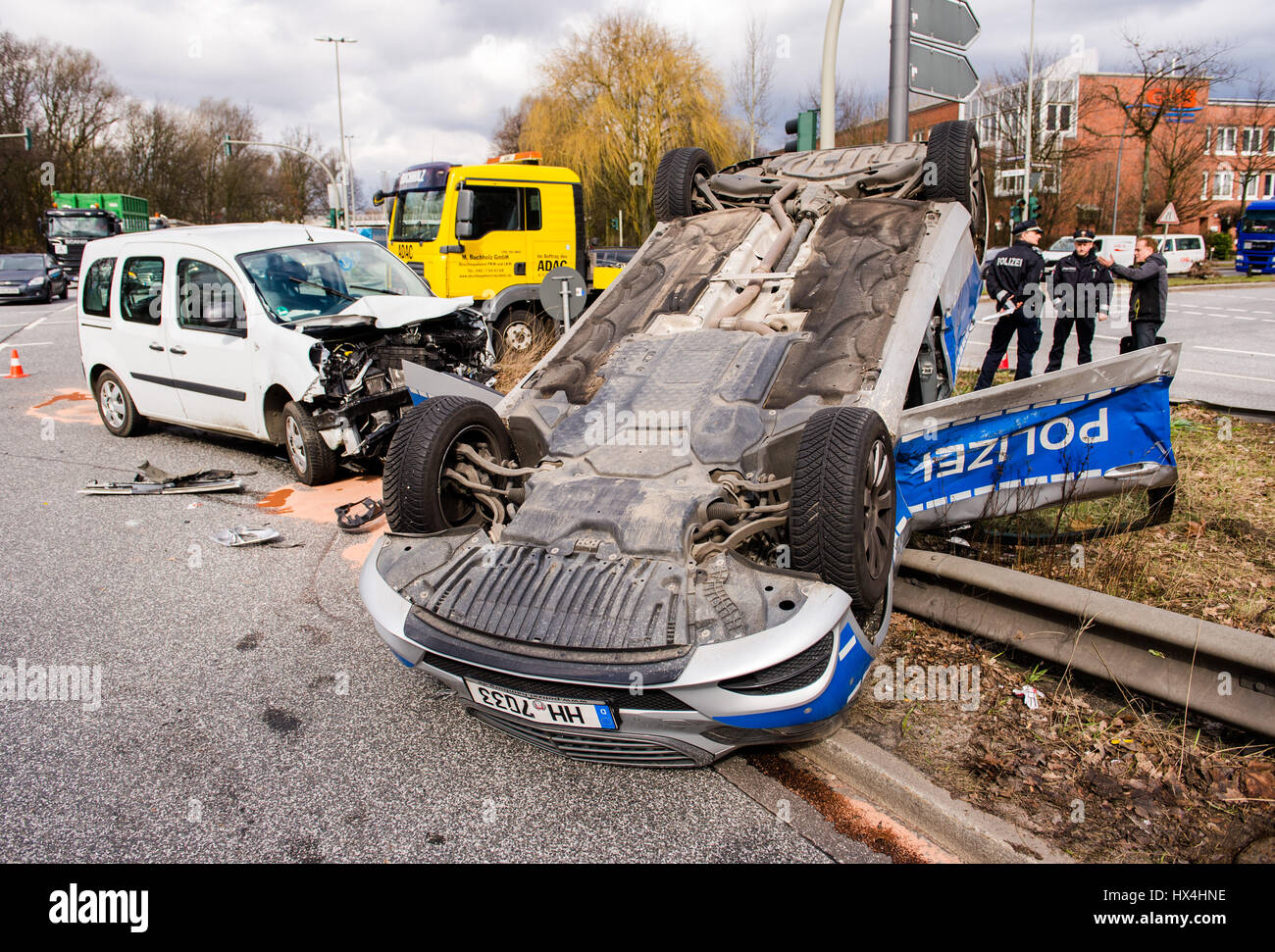 Hamburg, Germany. 21st Mar, 2017. A patrol car of the German police ...