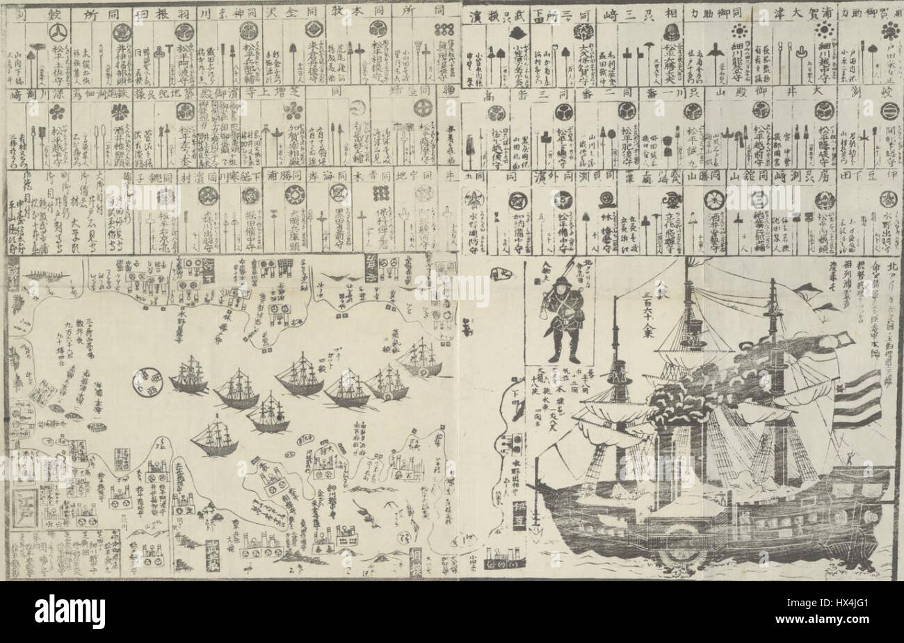 Japanese 1854 print Commodore Perry Stock Photo - Alamy