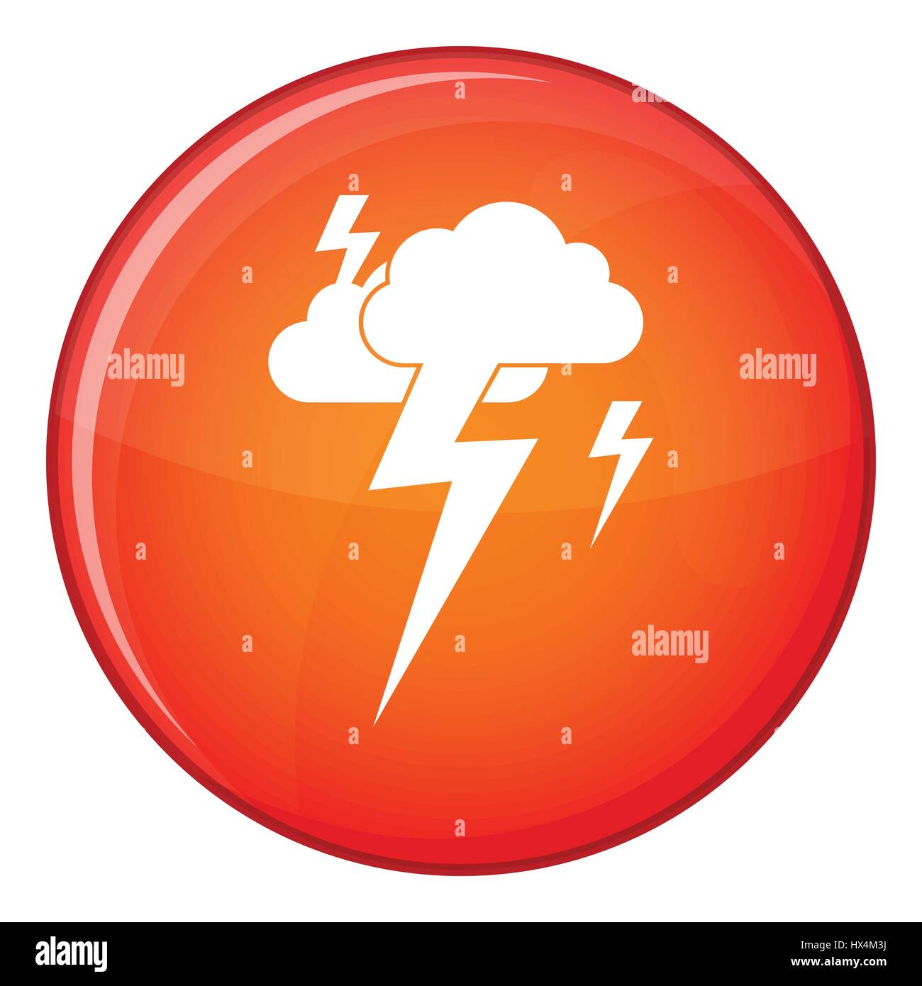 Cloud and lightning icon, flat style Stock Vector Image & Art - Alamy