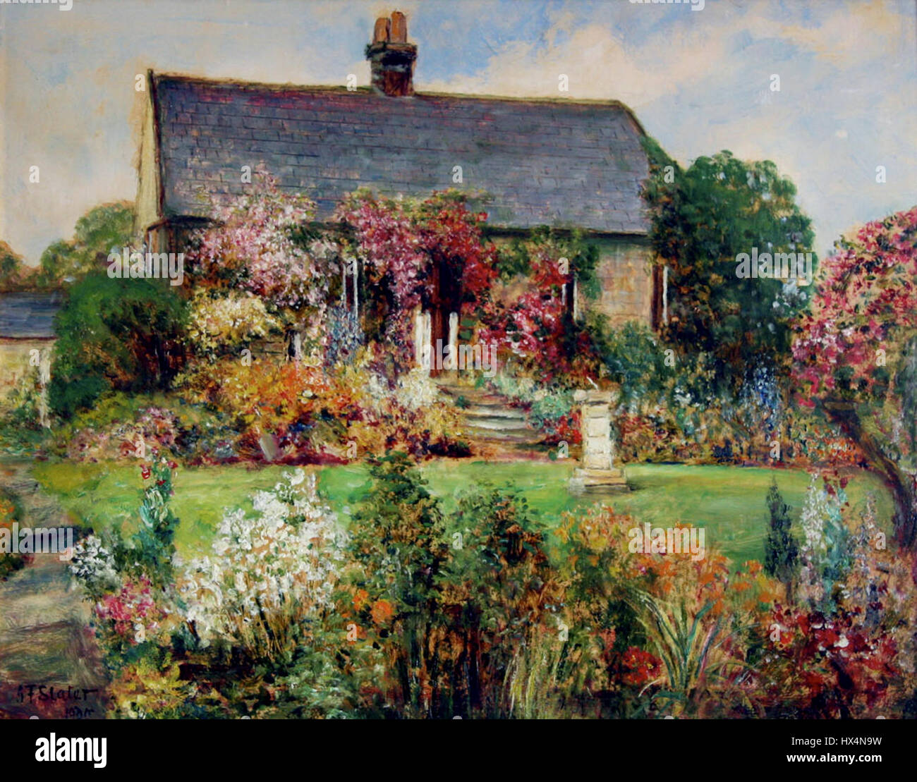 John Falconer Slater The Flower Garden Stock Photo - Alamy