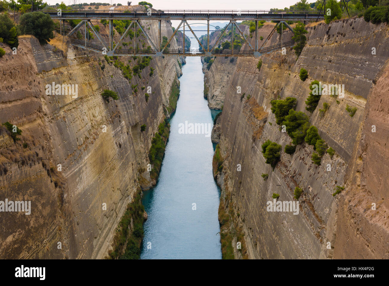 Bridge in Greece through the channel Stock Photo - Alamy