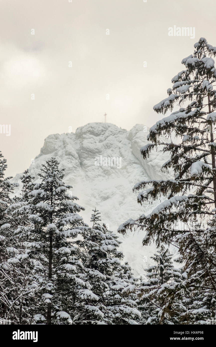 Mount Giewont seen from Koscieliska Valley near Zakopane, Poland Stock ...