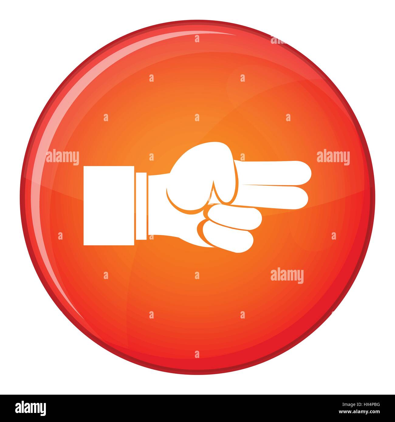 Hand showing two fingers icon, flat style Stock Vector Image & Art - Alamy