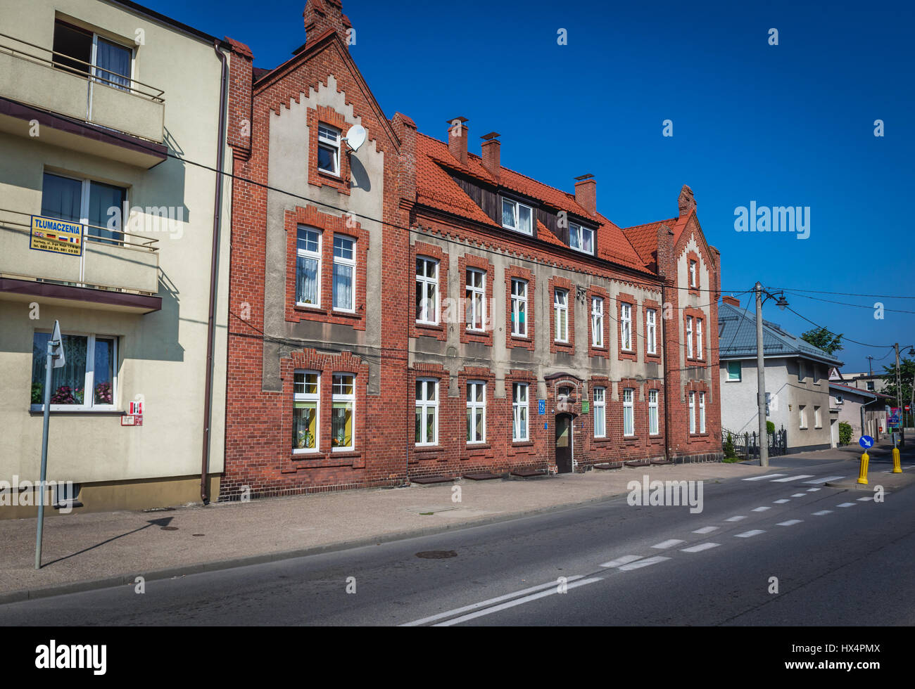 Old tenement house in Kartuzy town in Kashubia region of Pomeranian ...