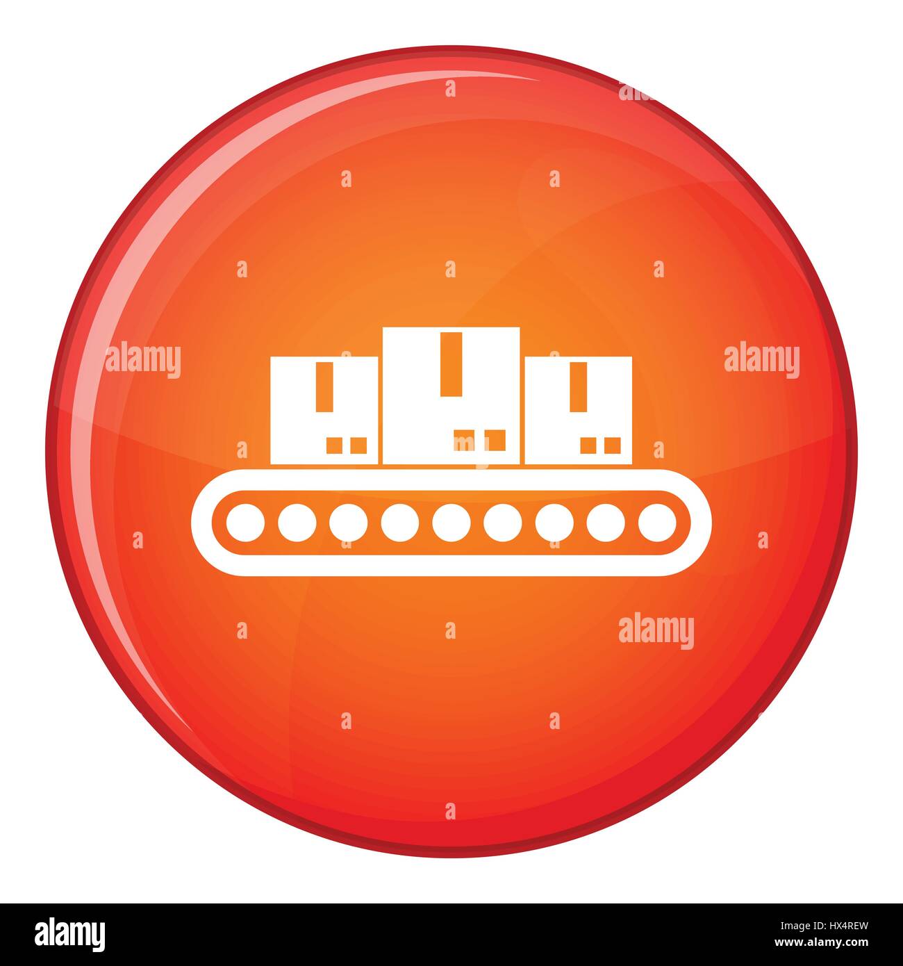 Belt conveyor with load icon, flat style Stock Vector Image & Art - Alamy