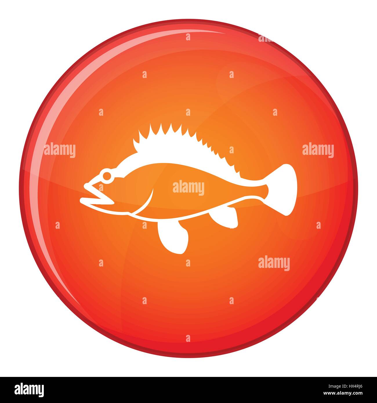 Rose fish, Sebastes norvegicus icon, flat style Stock Vector Image ...