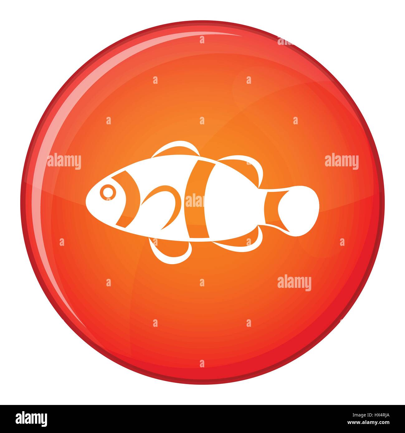 Cute clown fish icon, flat style Stock Vector Image & Art - Alamy