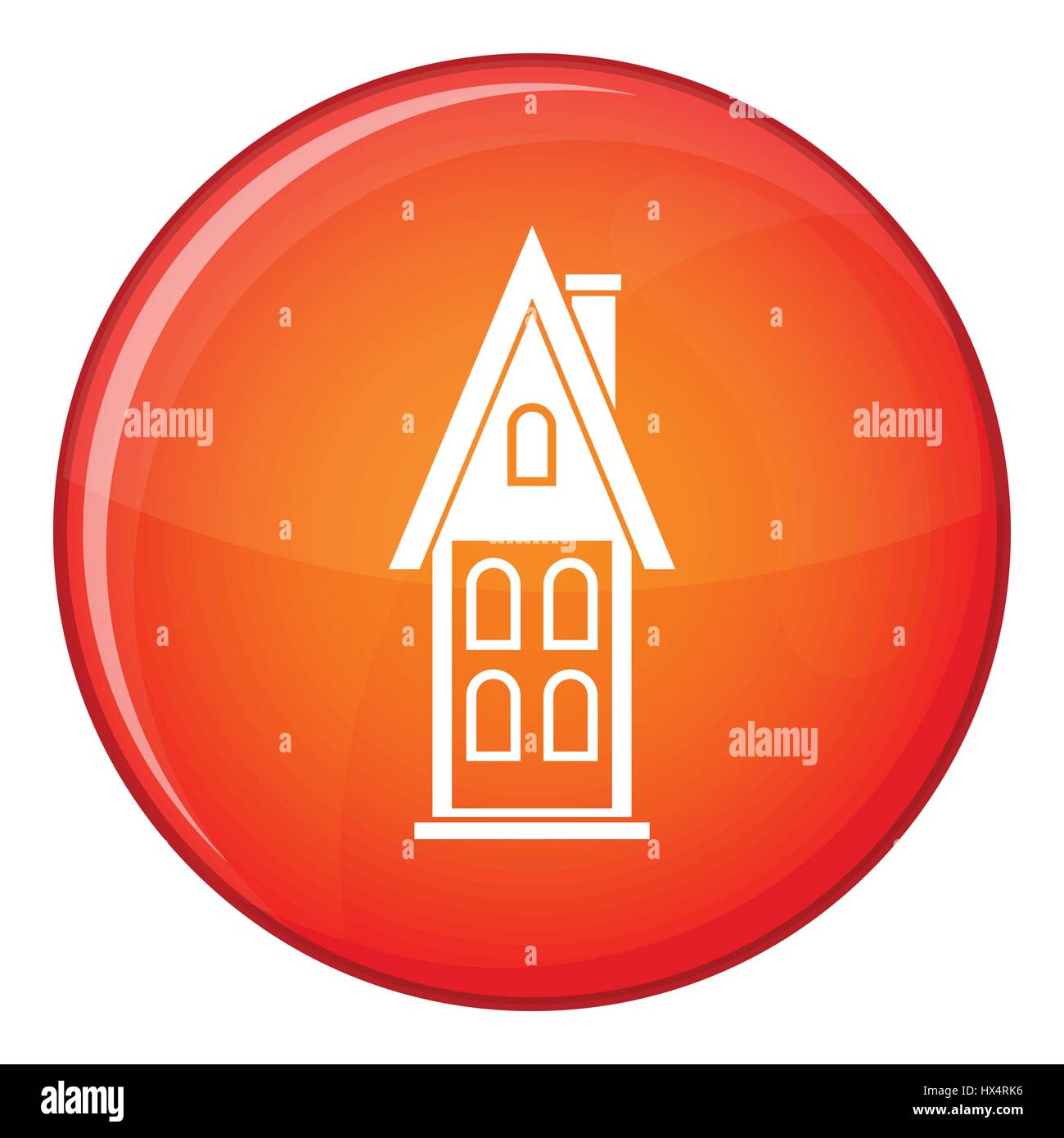 Two storey house with attic icon, flat style Stock Vector Image & Art ...