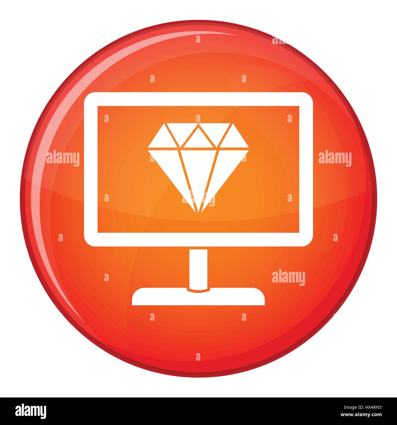 Screen with diamond icon, flat style Stock Vector Image & Art - Alamy