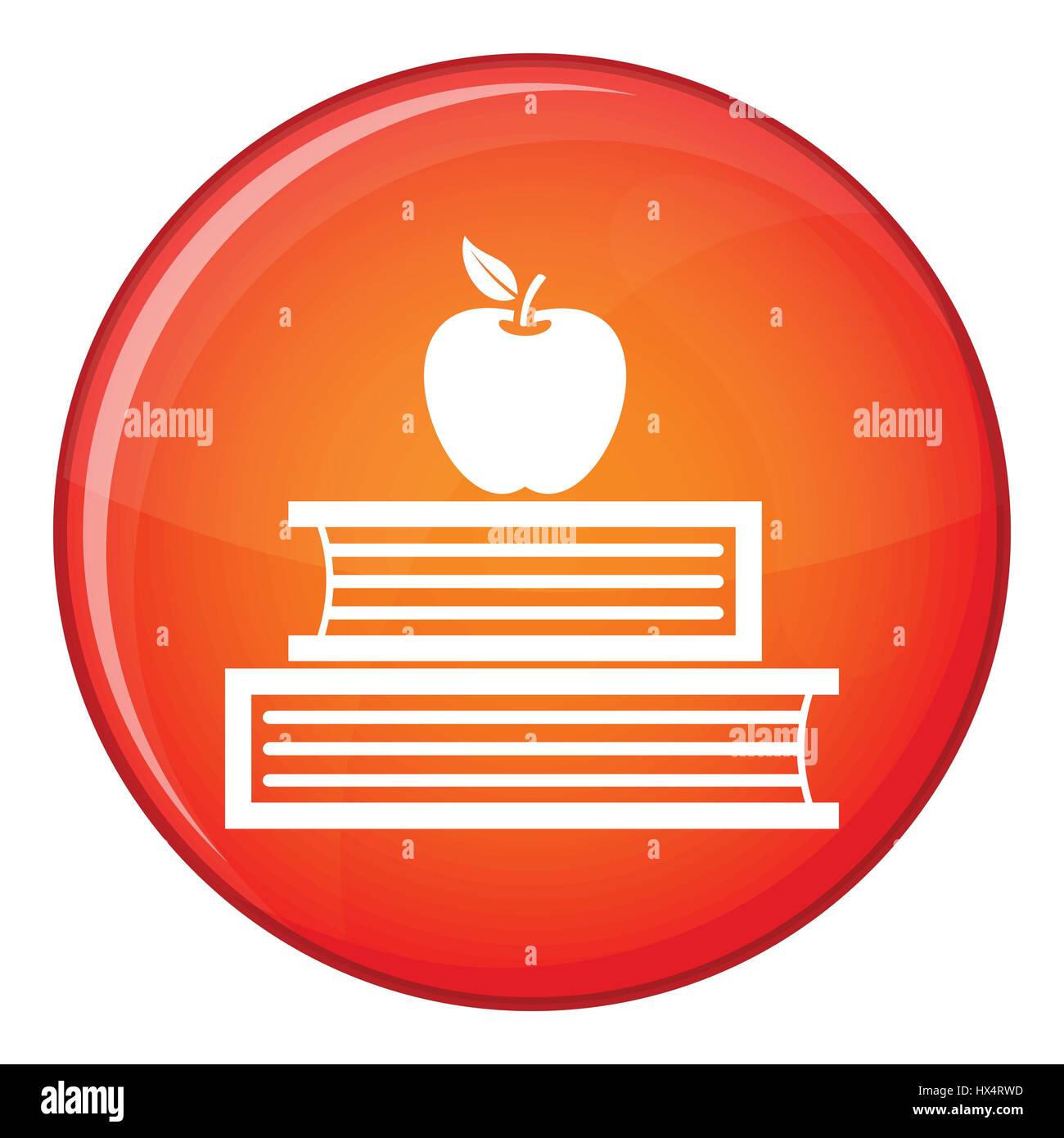 Books and apple icon, flat style Stock Vector Image & Art - Alamy